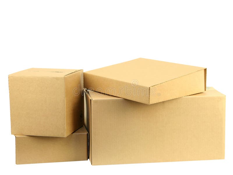 Pile of Three Boxes Front on Stock Image - Image of deliver, fedex: 153101