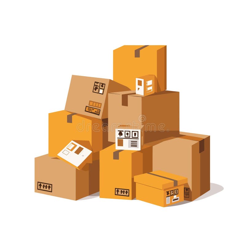 Pile of Boxes Vector Flat Minimalistic Isolated Illustration Stock ...