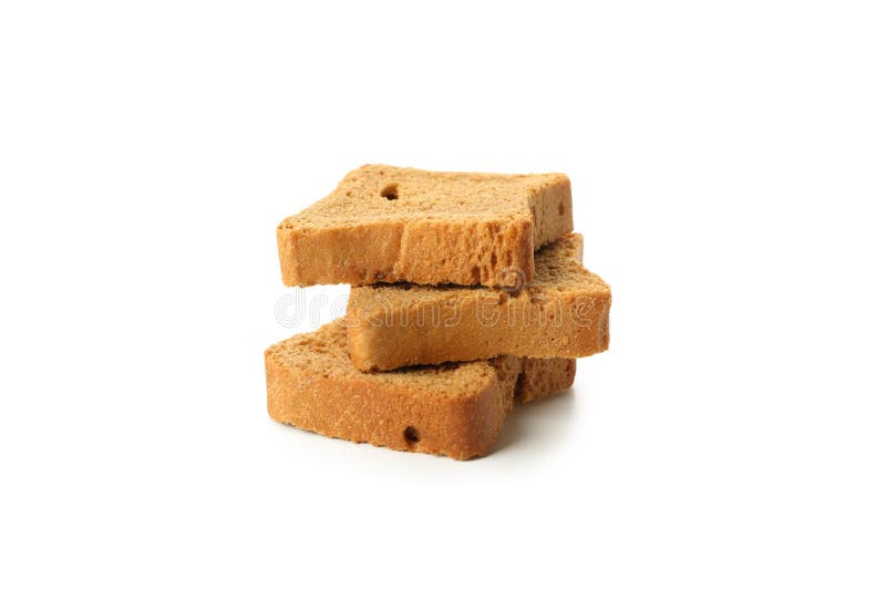 Mini Bread Pieces Isolated on White Background Stock Image - Image of ...