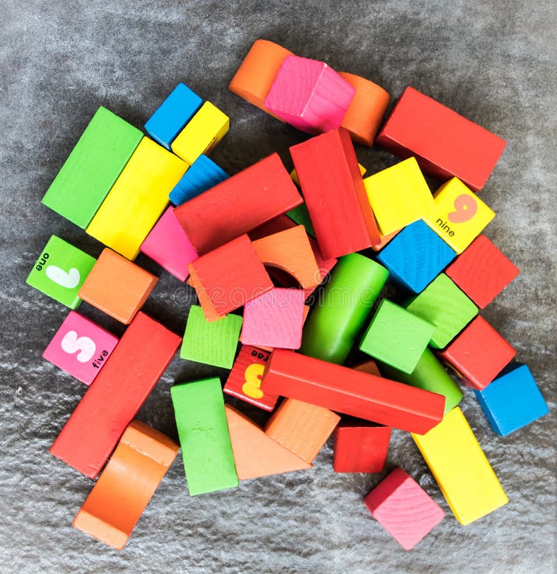 Pile of Bricks, Building Blocks Stock Photo - Image of preschool ...