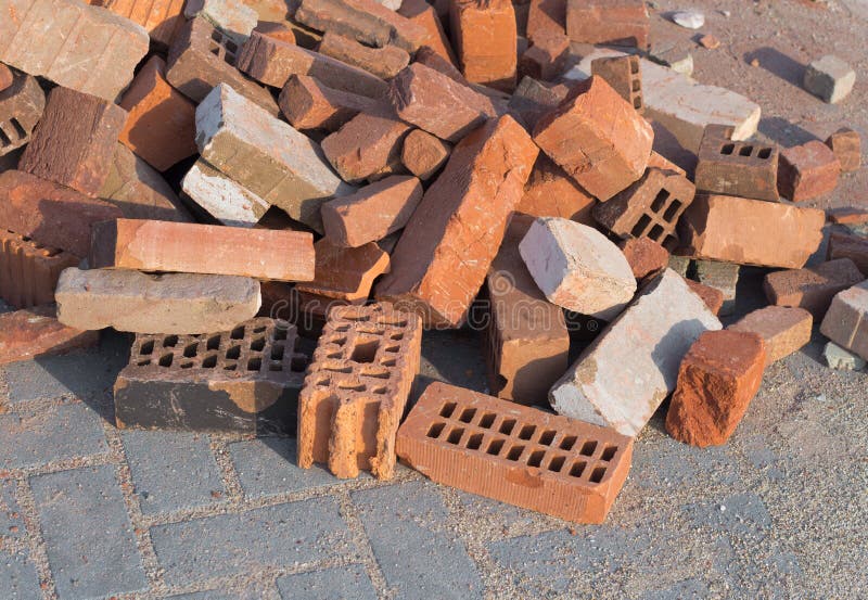 Pile of bricks stock image. Image of heap, ruined, pile - 264405