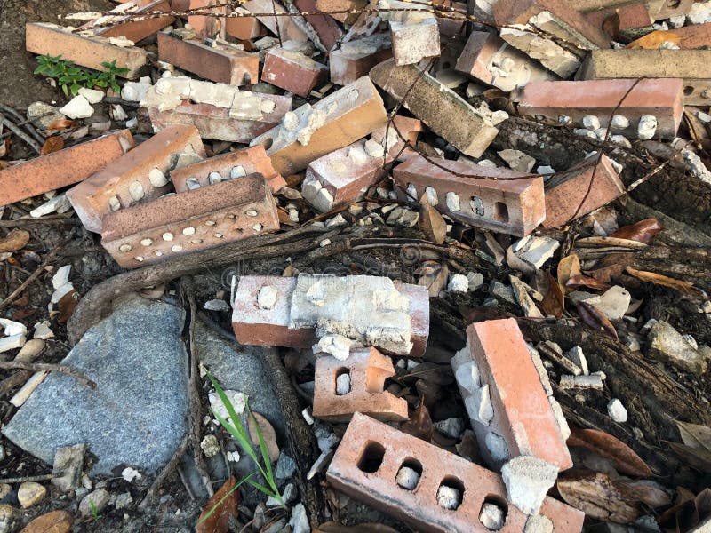 A pile of bricks stock photo. Image of fallen, embankment - 197719840