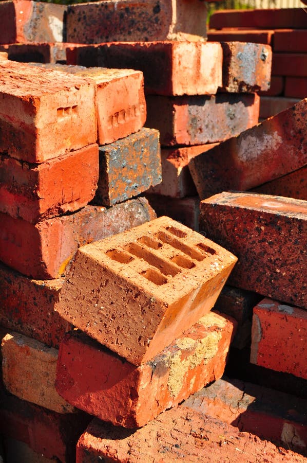 Pile of bricks stock image. Image of wall, clay, built - 36407683