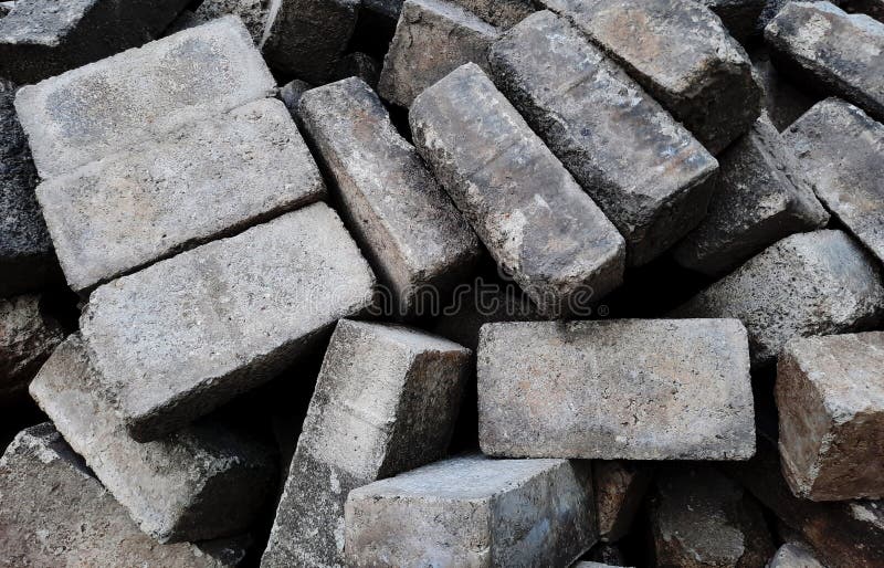 Pile of Bricks on the Ground. Stock Photo - Image of ground, stonewall ...