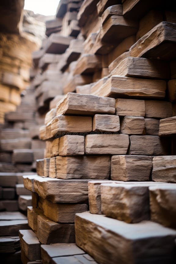 A Pile of Bricks in the Middle of a Desert Stock Illustration ...