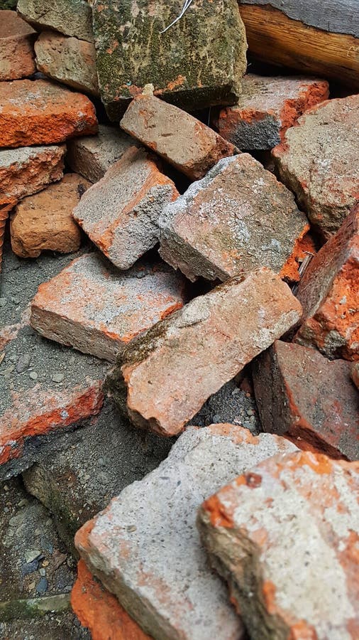 Pile of bricks stock image. Image of rubble, stonewall - 199870193