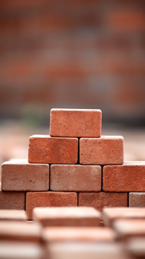 A Pile of Bricks Sitting on Top of Each Other, AI Stock Photo - Image ...