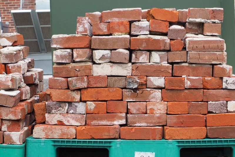 A Pile of Bricks is Stacked at the Construction Site. they Will Be Used ...