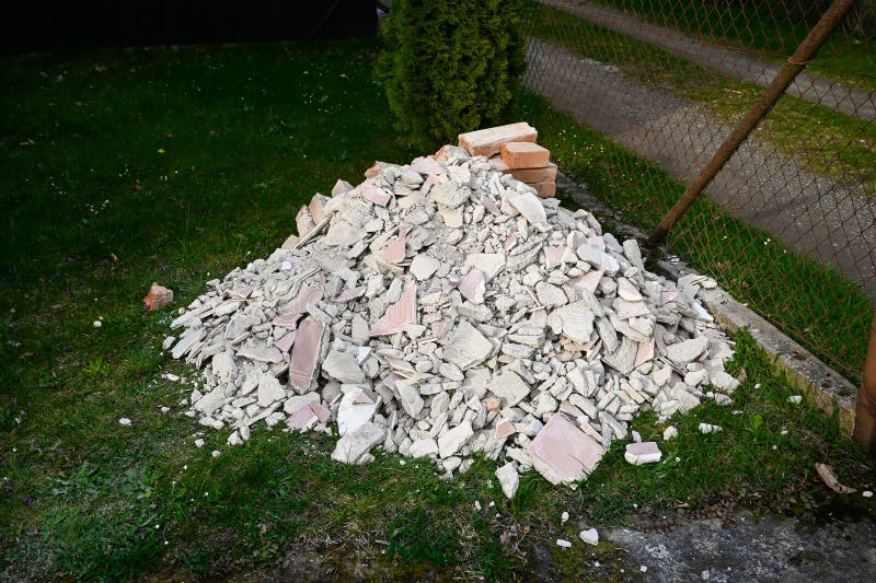 A Pile of Bricks, Stones and Rubble from Construction Intended for ...