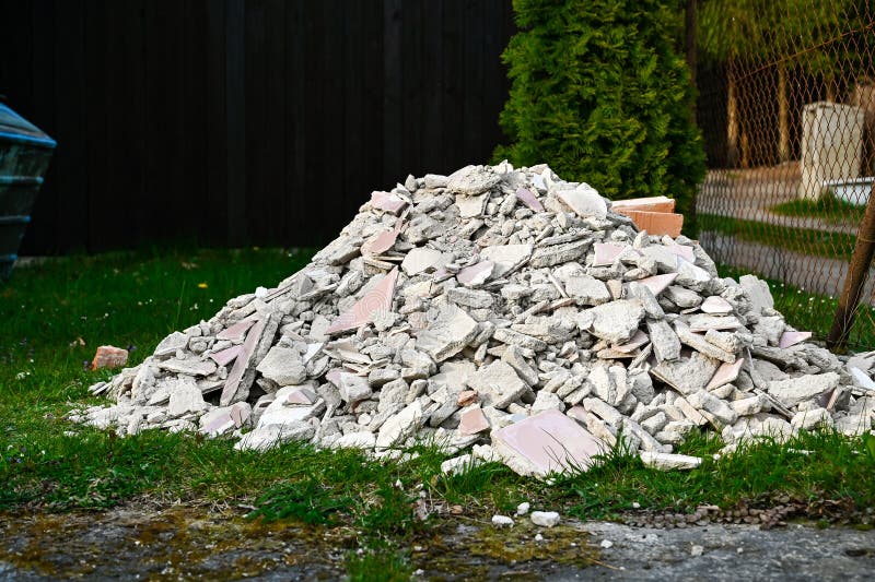 A Pile of Bricks, Stones and Rubble from Construction Intended for ...