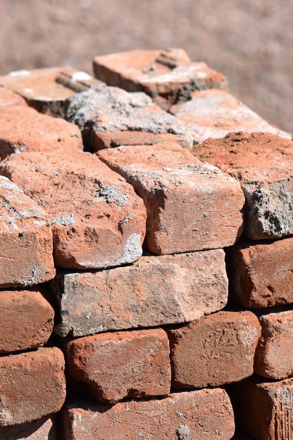 Stack of Used Bricks for New Construction Stock Image - Image of ...