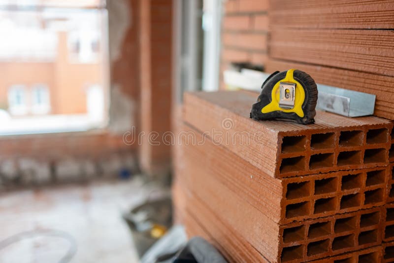 Pile of Bricks To Make Walls in a Masonry Work, Photo with Copyspace ...