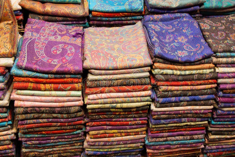 Multicolored Manufacturing Fabric Textiles in Pile Stock Image - Image ...