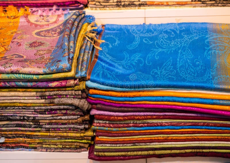 Multicolored Manufacturing Fabric Textiles in Pile Stock Image - Image ...