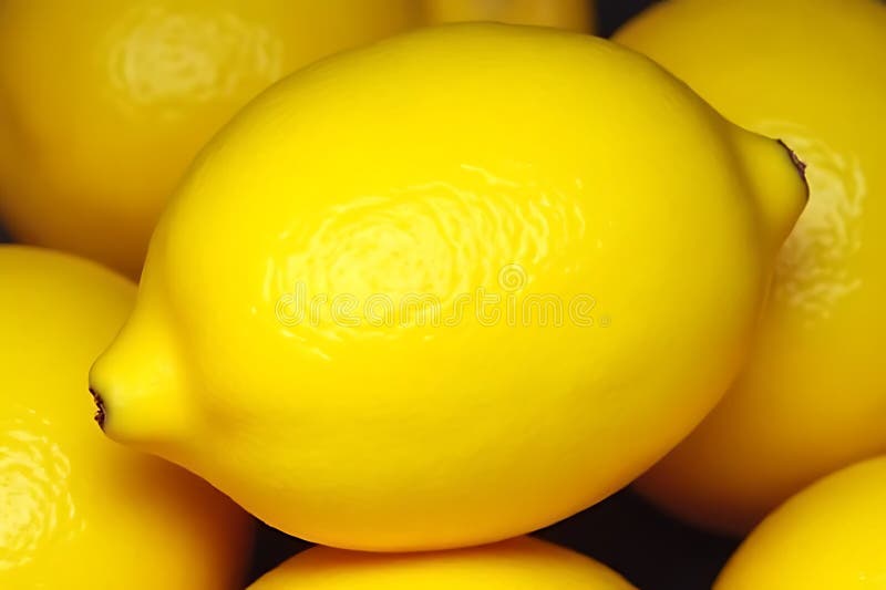 A Pile of Bright Yellow, Fresh Lemons Stock Illustration - Illustration ...
