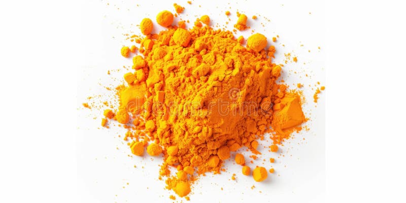 A Pile of Bright Yellow Powder Sits on a Clean White Surface, Perfect ...