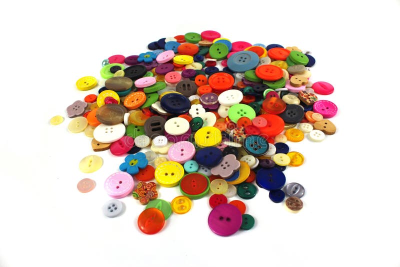 Pile of buttons isolated stock photo. Image of white, pile - 7297336