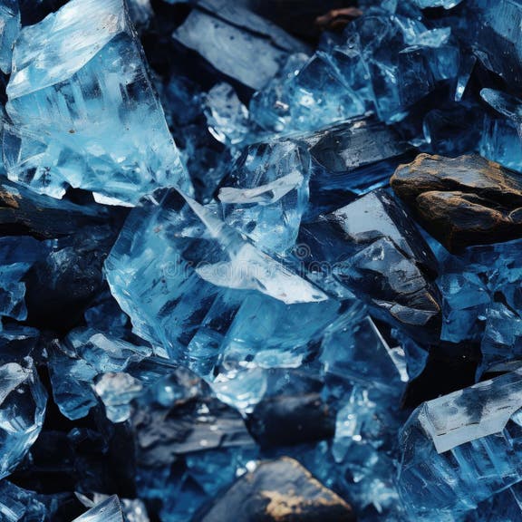 Pile of Broken Blue Topaz Crystals with Raw Texture (tiled) Stock ...