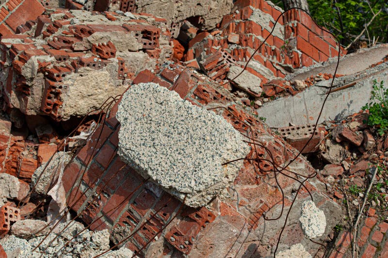 A pile of broken bricks stock image. Image of vintage - 221208535