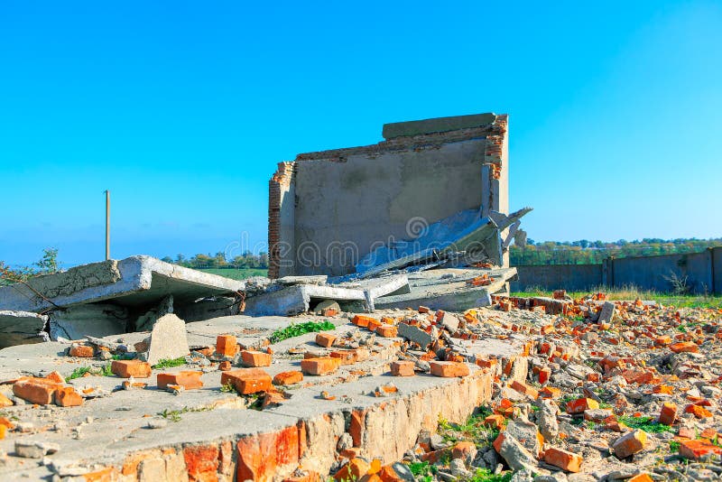 Broken walls and bricks stock photo. Image of hardware - 203699450