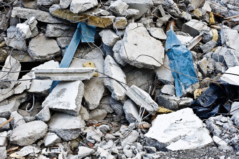 Pile of Concrete Debris at a Building Demolition Site Stock Photo ...