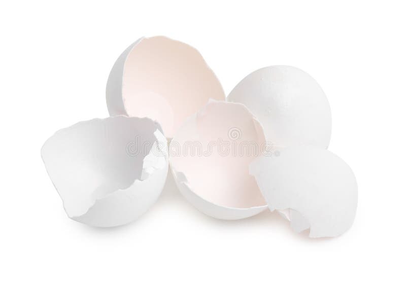 Pile of Broken Eggshells Isolated on White Stock Image - Image of ...