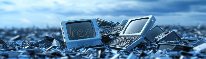 Pile of Broken Electronic Devices Awaiting Recycling or Disposal ...