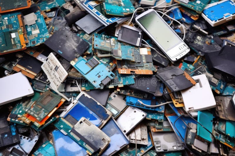 A Pile of Broken Electronic Gadgets Stock Photo - Image of electronics ...