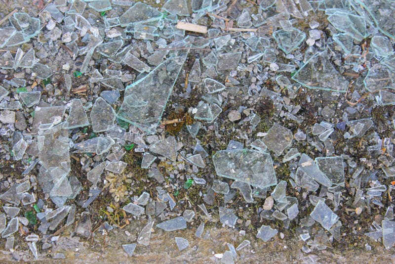 A Pile of Broken Glass from Windows. Broken Window into Small Pi Stock ...