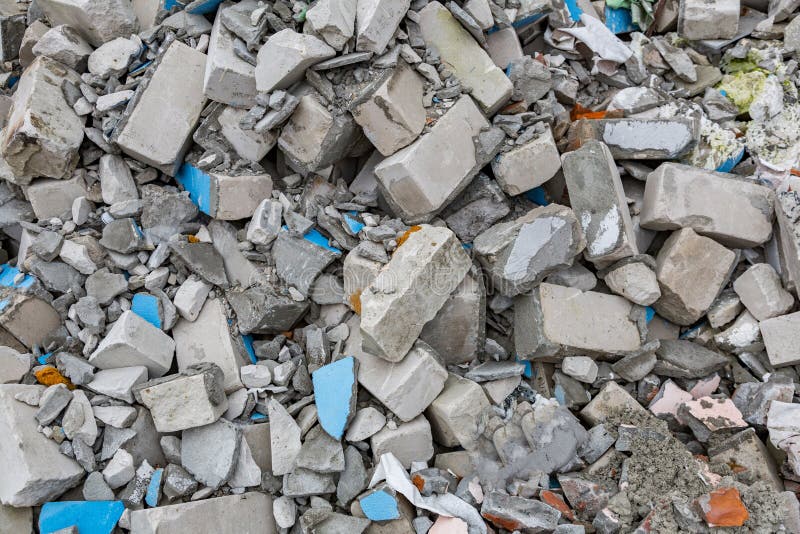 Broken gray bricks stock photo. Image of mess, scrap - 102554416