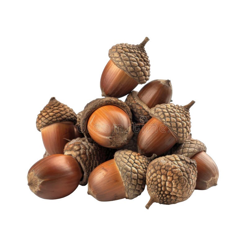 A Pile of Brown Acorns with Detailed Cap Texture Stock Photo ...
