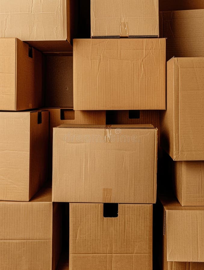 Pile of Brown Boxes stock photo. Image of generated - 367180600