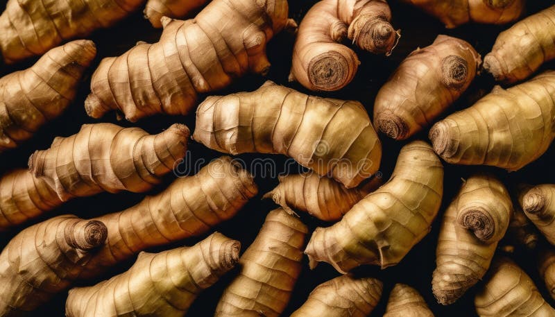 A Pile of Brown Ginger Root Stock Illustration - Illustration of ginger ...