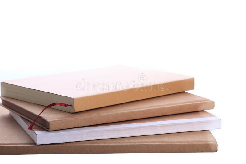 Pile of Brown Notebook Isolated Stock Photo - Image of book, lifestyle ...
