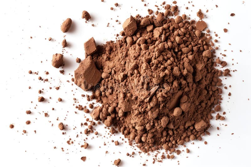 A Pile of Brown Powder with a Few Pieces of it Missing. the Powder is ...