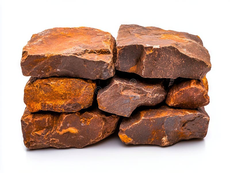 A Pile of Brown Rocks Stacked on Top of Each Other Stock Image - Image ...