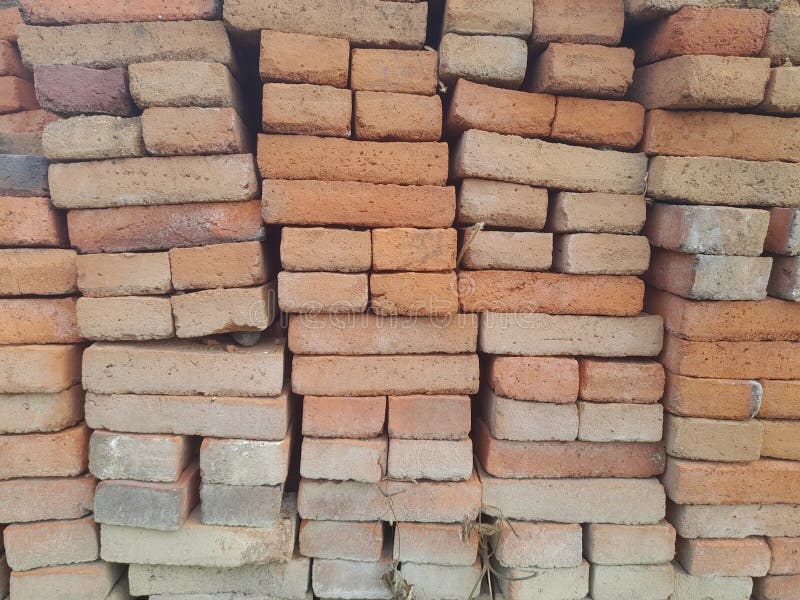 A Pile of Building Materials, Stack of New Red Bricks for Construction ...