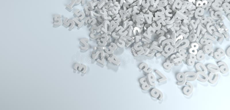 Pile or Bunch of White Figures Numbers. Stock Illustration ...