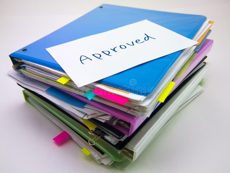 The Pile of Business Documents; Approved Stock Image - Image of ...