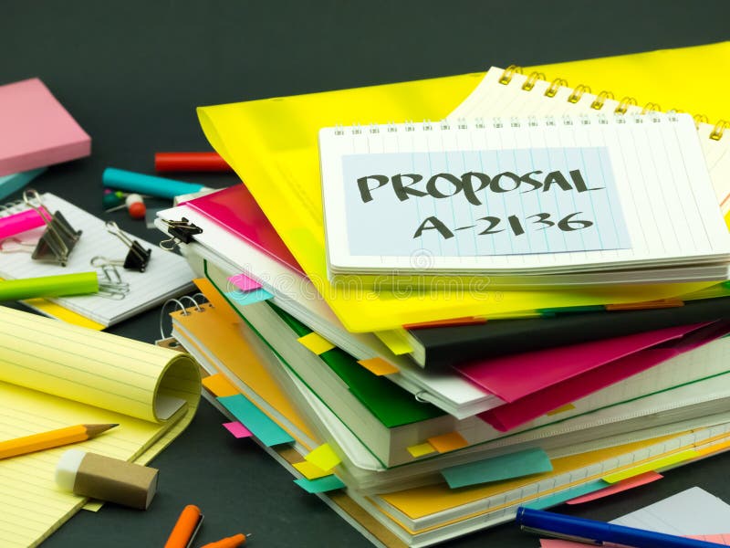 The Pile of Business Documents; Proposal Stock Image - Image of ...