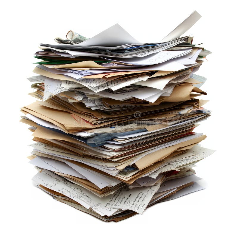 A Pile of Business Documents with Slightly Uneven Edges and Some Papers ...