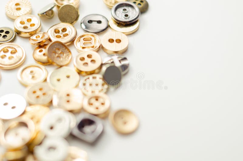 A Pile of Buttons of Various Shapes and Sizes Stock Photo - Image of ...