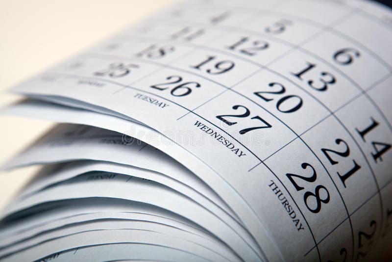 Pile of Calendar Sheets Close Up Stock Image - Image of outlook, sheet ...