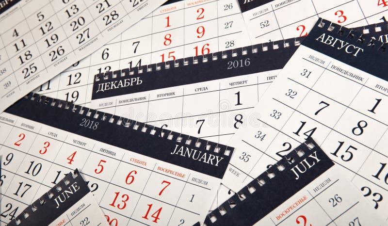 Pile of Calendar Sheets on the Table Stock Photo - Image of punctuality ...