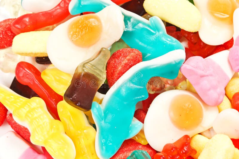A pile of candies stock photo. Image of banana, jelly - 34375686