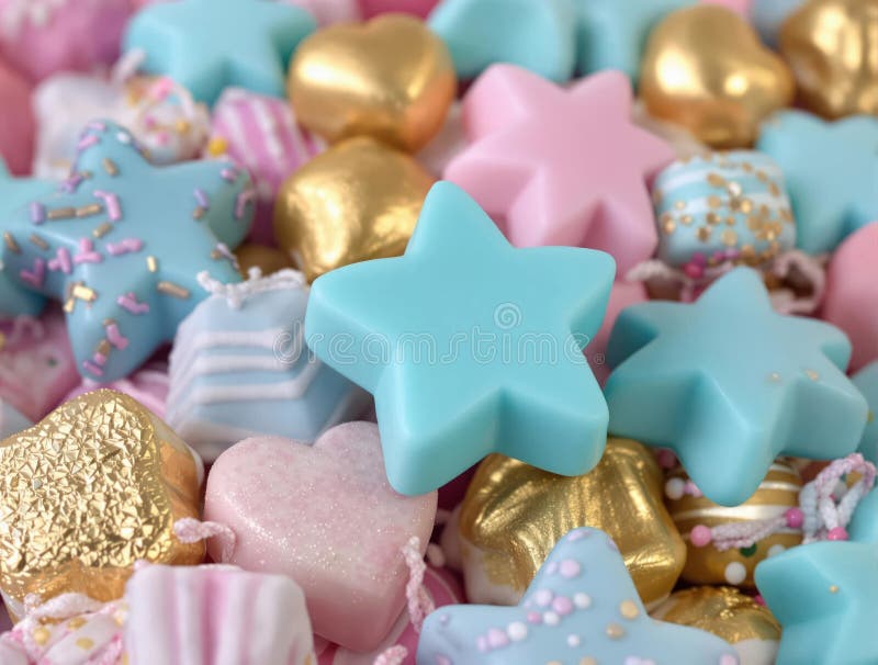 A Pile of Candy with a Blue Star in the Middle Stock Illustration ...