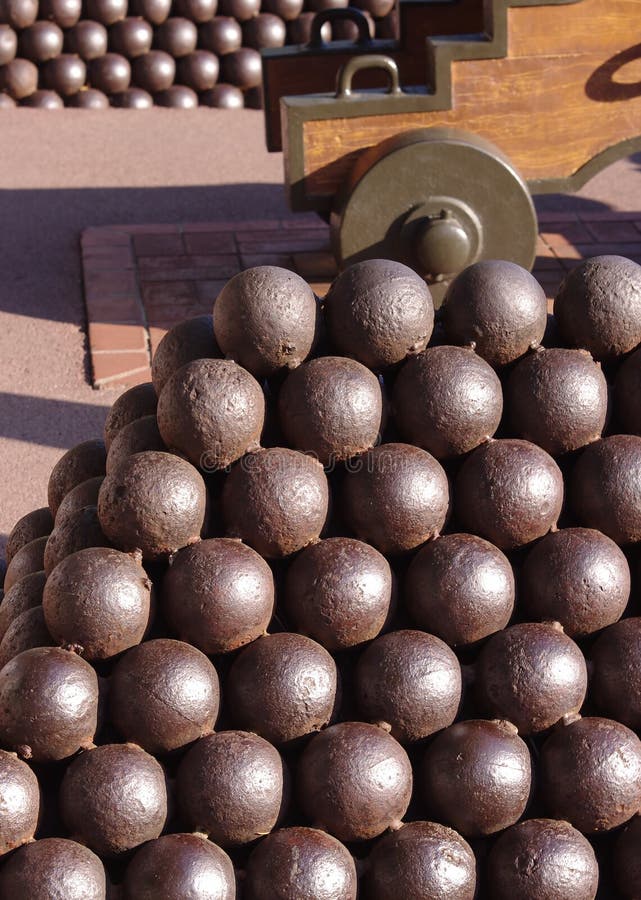 Pile of cannon balls stock image. Image of retro, pile - 174230379