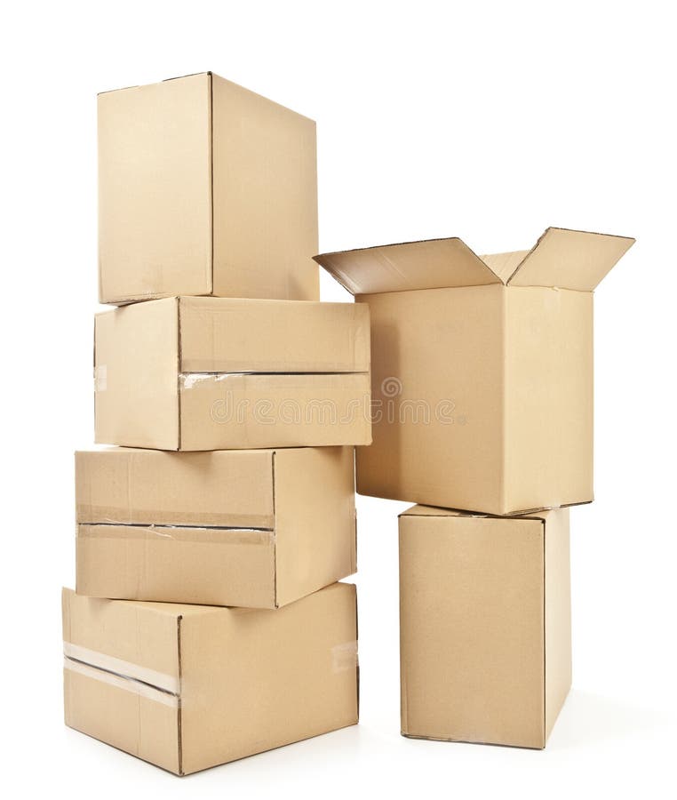 Pile of Empty Cardboard Boxes Stock Image - Image of packaging, post ...