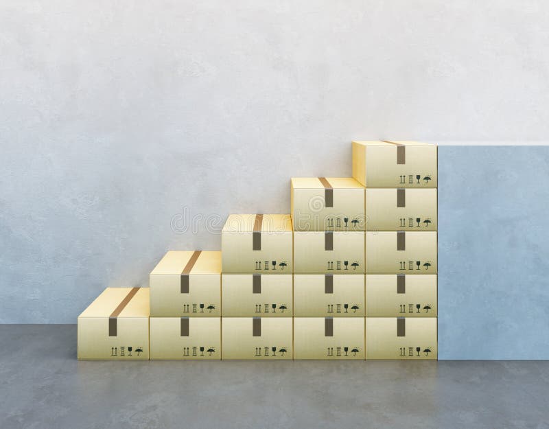 Pile of cardboard box stock photo. Image of packed, post - 52493110