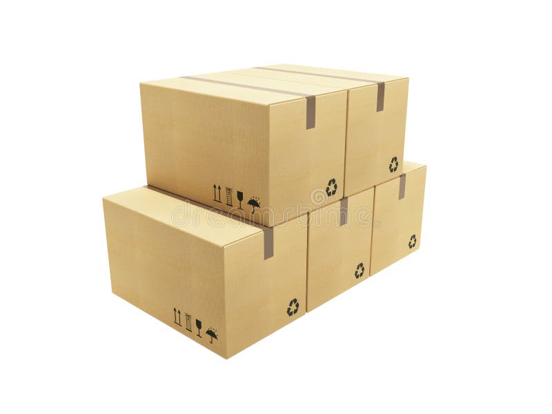 Pile of cardboard box stock illustration. Illustration of paper - 43359482